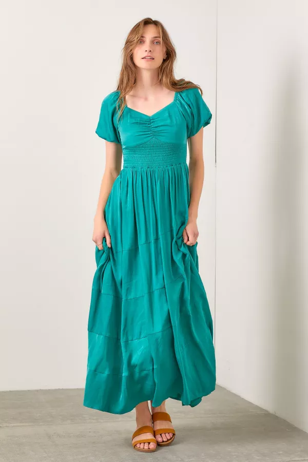 Wholesale WAIST SMOCKING MAXI DRESS - Wellmadeusa