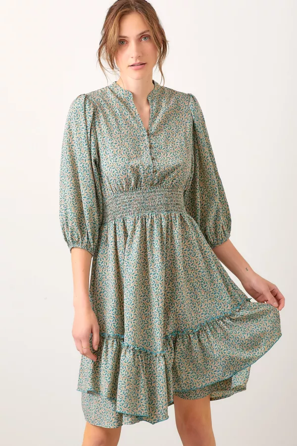 Wholesale FLORAL RUFFLE HEM DRESS - Wellmadeusa